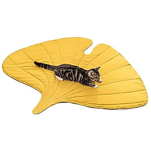 Dropshipful Cat Dog Blanket, Leaf Blanket Shaped Cushion Household Pet Blanket, 3D Yellow Leaves Blanket for Dog Bed and Cat Bed, Couch, Sofa