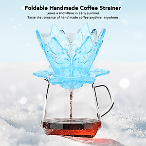 Coffee Strainer, Easy to Use Foldable Portable Snow Shaped Coffee Filter Maker for Drinks (Blue)