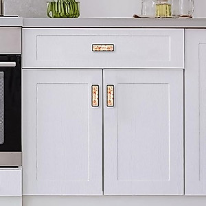 4 Pack 3.6In Double Holes Handles Pulls, Orange Tie-dye Decorative Kitchen Cabinet Dresser Drawer Closet Cupboard Door Handles Pulls for Home Bedroom Bathroom