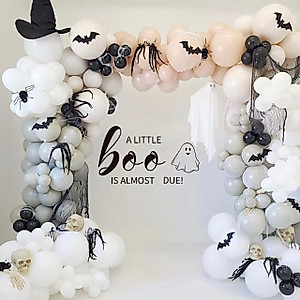 Capiont a Little Boo is Almost Due Decal-Baby Shower Decorations Baby Shower Party Decorations,Party Photography Background Decals,Gender Reveal Party Decorations (Black a Little Boo)