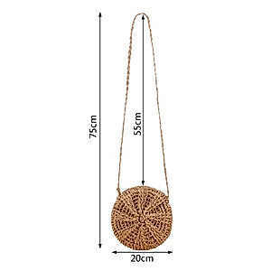 YADIRF Summer Women Straw Crossbody Bag Bohemian Handbag Tassels Crochet Beach Handbag For Daily Use Beach Travel (Light Brown)