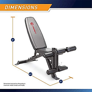 Marcy Adjustable 6 Position Utility Bench with Leg Developer and High Density Foam Padding SB-350,dark gray
