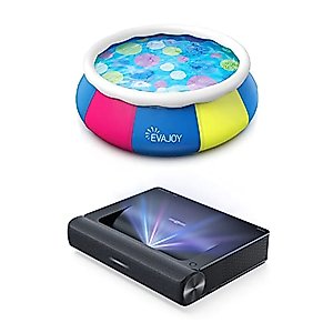 Inflatable Swimming Pool, and Ultra Short Throw 4K Laser Projector, Laser TV with HDR 10, 150 inches Display, Integrated 50W Speakers, MEMC, Smart Home Theater