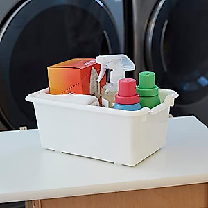 ECR4Kids Scoop Front Storage Bins, Multipurpose Organization, White, 10-Piece