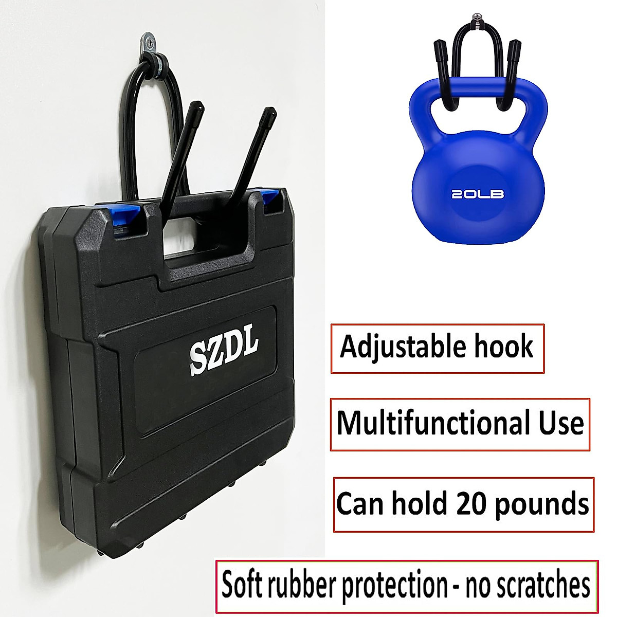 Pmsanzay Power Tool Organizer, 2 Pack Heavy Duty Drill Holder Wall Mount Hangers, Tool Holder and Storage Rack Utility Storage Shelves for Power Tools Garage Organization for Men Dad Gift