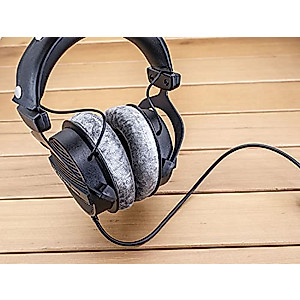 LTYIVABHTTW Earpads Compatible with DT 770 Pro, DT 880 Pro, DT 990 Pro, DT 1770 Pro, MMX 300, DT 1990 Pro, DT 177X, T 90 Headphones (Silver Grey Velour)