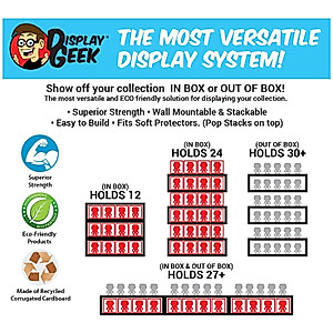 3 Single Row Out of Box Display Cases for 4 in. Funko Pop Collectible Toy Figures, Black Cardboard
