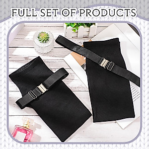 Women Plus Size Thigh High Socks for Thick Thighs Black over The Knee Stockings Extra Long Leg Warmers Chunky Knit Stockings Adjustable Thigh Garter Belts