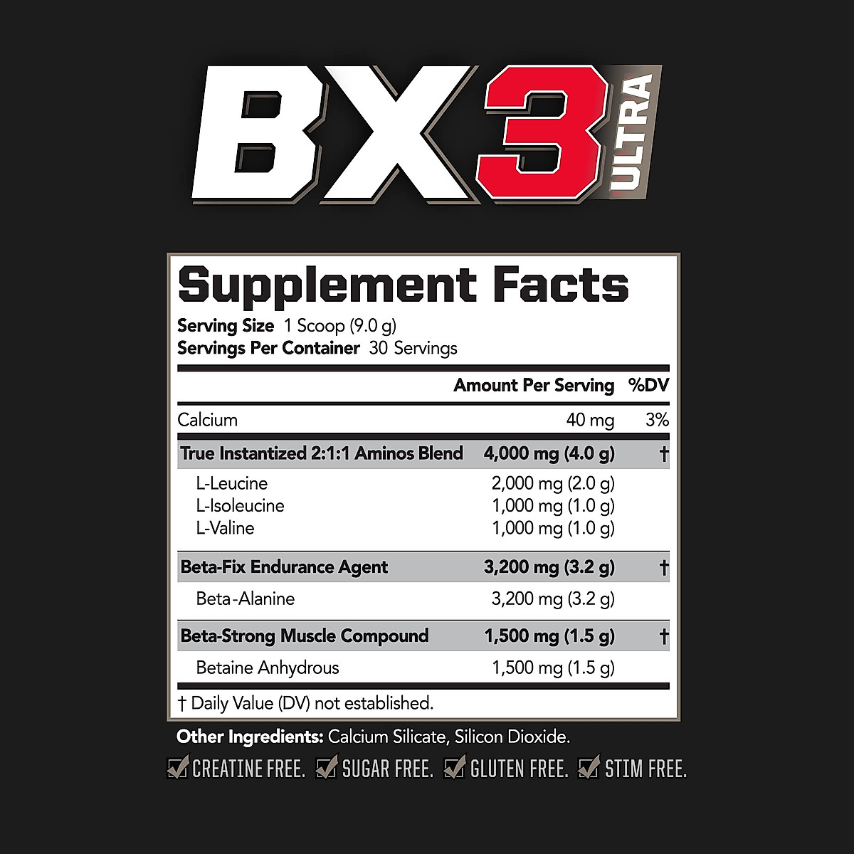 PMD Sports BX3 ULTRA Muscle-Building Powder – Beta-Alanine, BCAAs, Betaine Anhydrous – Boost Endurance and Stamina, Increase Strength, Pumps, Build Lean Mass, Enhance Recovery– Unflavored–30 Servings