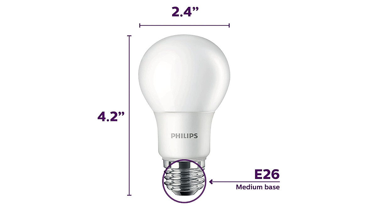 Philips LED Basic Frosted Non-Dimmable A19 Light Bulb - EyeComfort ...