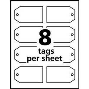Avery 22802 Printable Tags for Inkjet Printers Only, Tags With Strings, 2" x 3.5", 96 Tags, Sold as 3 Pack, 288 Tags Total