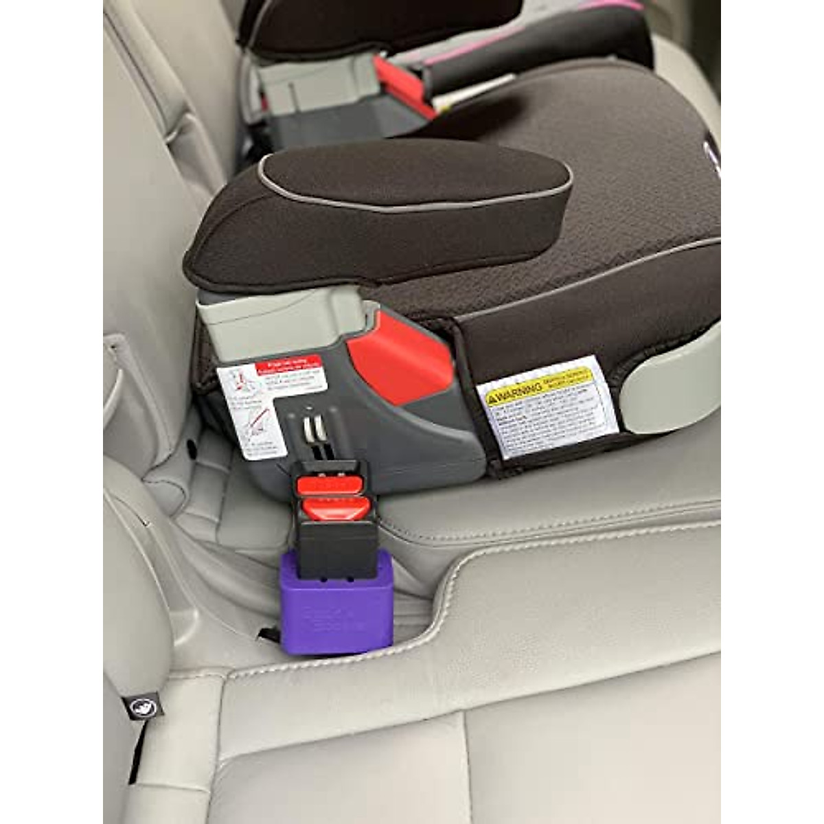 BPA Free Seat Belt Buckle Booster (2-Pack) - Raises Your Seat Belts for Easy Access - Makes Buried Seat Belt Receptacles Stand Upright for No-Hassle Buckling - Free Sticker Set Gift