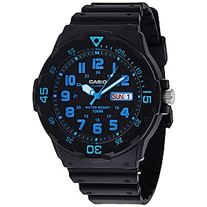 Casio Unisex MRW200H-2BV Neo-Display Black Watch with Resin Band