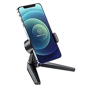 WixGear Phone Holder for Desk, Premium Adjustable Phone Stand for Desk, Home Office Accessories, Desktop Phone Holder Mount for iPhone and All Smartphones