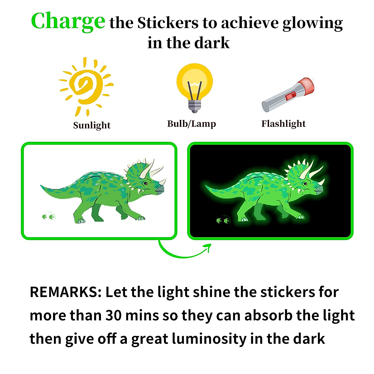 Glow in The Dark Dinosaur Wall Decals - 652Pcs Dinosaur Wall Stickers for Boys Room,Kids Wall Decor Stars for Baby Nursery Boys Bedroom Ceiling (Green Dinosaur)