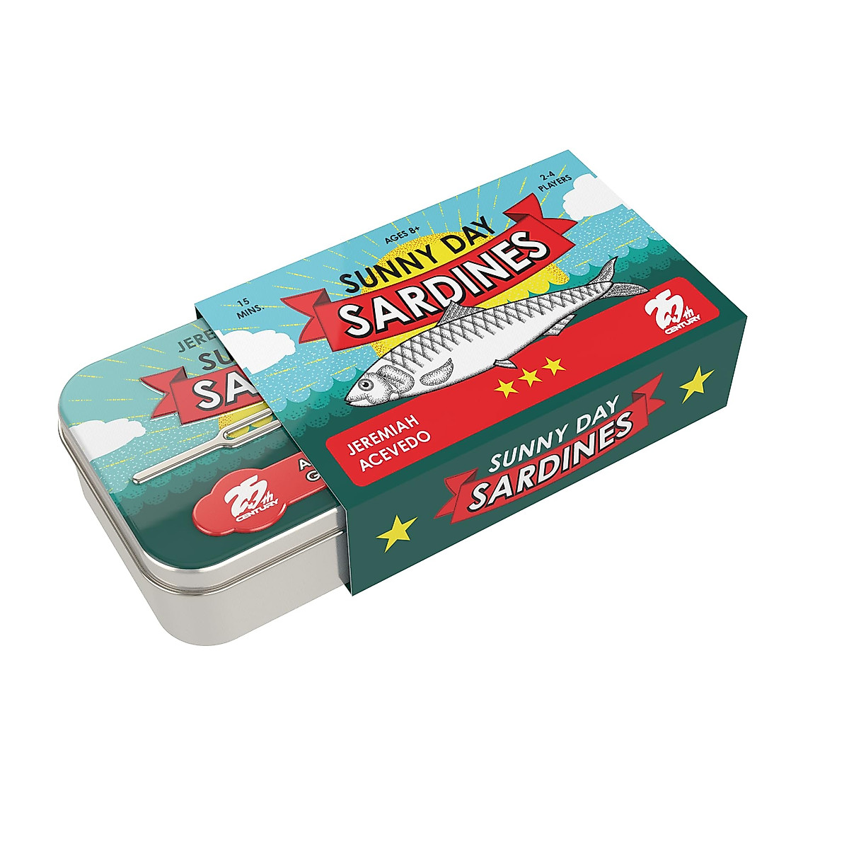 Sunny Day Sardines, Bite Sized Travel Card Game for 2 to 4 Players, Comes in a Mint Tin - 25th Century Games