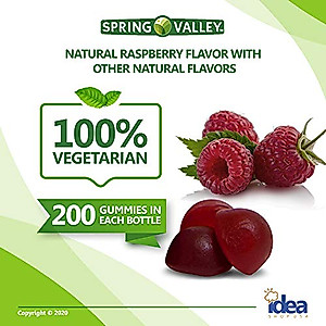 Vitamin B12 Organic Vegetarian Gummies, Metabolism Support with Methylcobalamin by Spring Valley, 500 mcg, 200 Ct (3 Pack) + “Vitamins & Minerals - A to Z - Better Idea Guide©”