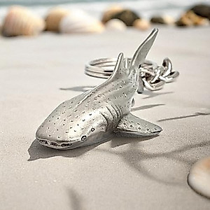 Big Blue by Roland St John Whale Shark Keychain for Men and Women -Whale Shark Keychain Charm, Gifts for Shark Lovers, Realistic Pewter Keyring, Sea Life Key Chain, Scuba Diving Gifts