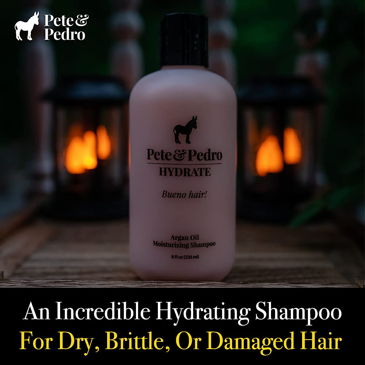 Pete & Pedro HYDRATE - Hydrating Argan Oil Shampoo For Men & Women | Moisturizing Daily Shampoo Cleanser For Dry, Dull, & Fragile Hair | As Seen on Shark Tank, 8.5 oz.