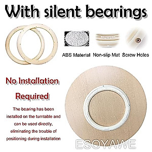 Lazy Susan Dining Table Turntable Tabletop Rotating Serving Tray, Diameter Ø 20" 24" 28" 32" 36" 39" Round Wooden Rotating Service Plate, For Restaurants, Kitchens