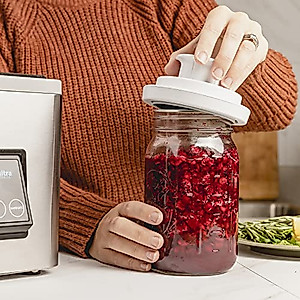 Jar Sealer Hood for Vacuum Sealing Wide-Mouth Mason Jar Food Storage 2 Pack with One Accessory Hose by Magic Vac, Keep Food Fresh BPA Free, MADE IN ITALY