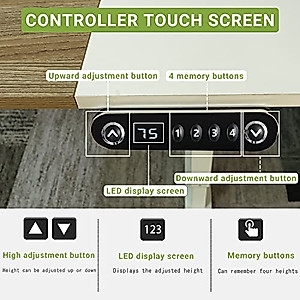 Barhoss Standing Desk Adjustable Height Desk,63x30Inches, Stand Up Desk Table for Home Office, Home Office Computer Desk,Memory Preset,Height adjustments from 28" to 46" White&Oak