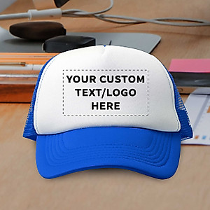 100 Fly Ball Structured Mesh Caps Set - Customizable Text, Logo - Casual, Sporty, Adjustable, Breathable, Comfortable - Blue