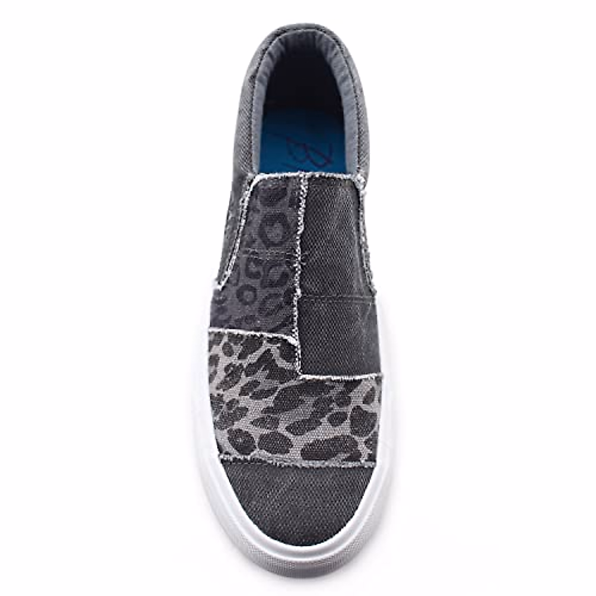 Blowfish Malibu Women's Maddox Sneaker, Grey Smoked Canvas/Smokey City Kitty/Charcoal Paper Cat, 8.5 M US