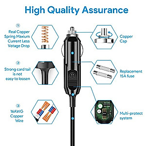 TAIFU DC Adapter 12V/24V 8mm Car Charger for Bluetti EB3A EB70 EB70S Portable Power Station, Jackery Explorer 1000 500 300 240 160 E160 E240 Honda HLS 290 HLS290 167Wh 240Wh Battery Cigarette Lighter