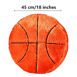 TONGMAN Basketball Plush Pillow Basketball Pillow Fluffy Durable Stuffed Basketball Throw Pillow Office Sofa Decorative Cushions（18 cm/45 inches） Soft and Durable Sports toyball Pillow