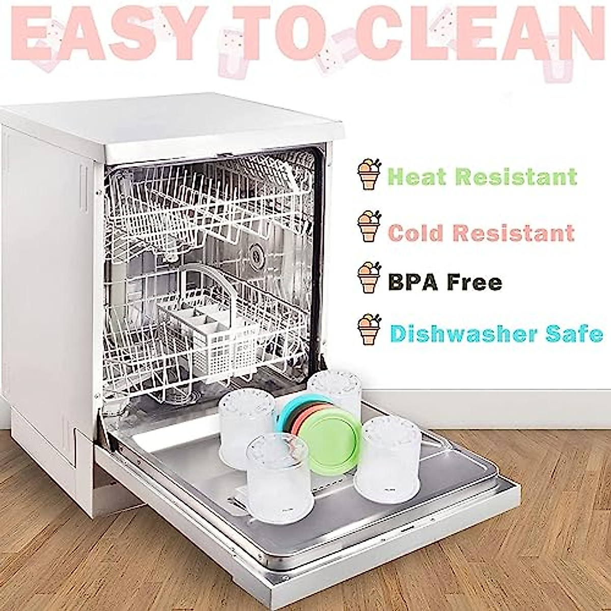 Creami Deluxe Pints, for Ninja Pints, Ice Cream Pint Bpa-Free,Dishwasher Safe Compatible NC301 NC300 NC299AMZ Series Ice Cream Maker