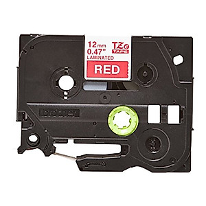 Brother TZe-435 Labelling Tape Cassette, White on Red, 12 mm (W) x 8 m (L), Laminated, Brother Genuine Supplies
