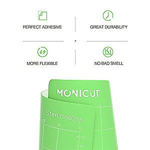 Monicut 12x24 Standardgrip Cutting Mat for Cricut Maker 3/Maker/Explore 3/Air 2/Air/One, 3 Pcs Non-Slip Flexible Cutting Mats for Crafts, Quilting, Sewing and all Arts