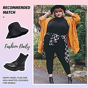 Happy.angel Plus Size Leggings with Pockets for Women, High Waisted Black Yoga Workout Leggings 3X 4X