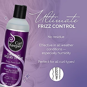Original Curl Keeper Anti-Frizz Curl Defining Hair Styler (8 Oz) - Lightweight Curl Definer Liquid Gel for All Weather Conditions - Wavy & Curly Hair Products for Women (Cream Alternative)