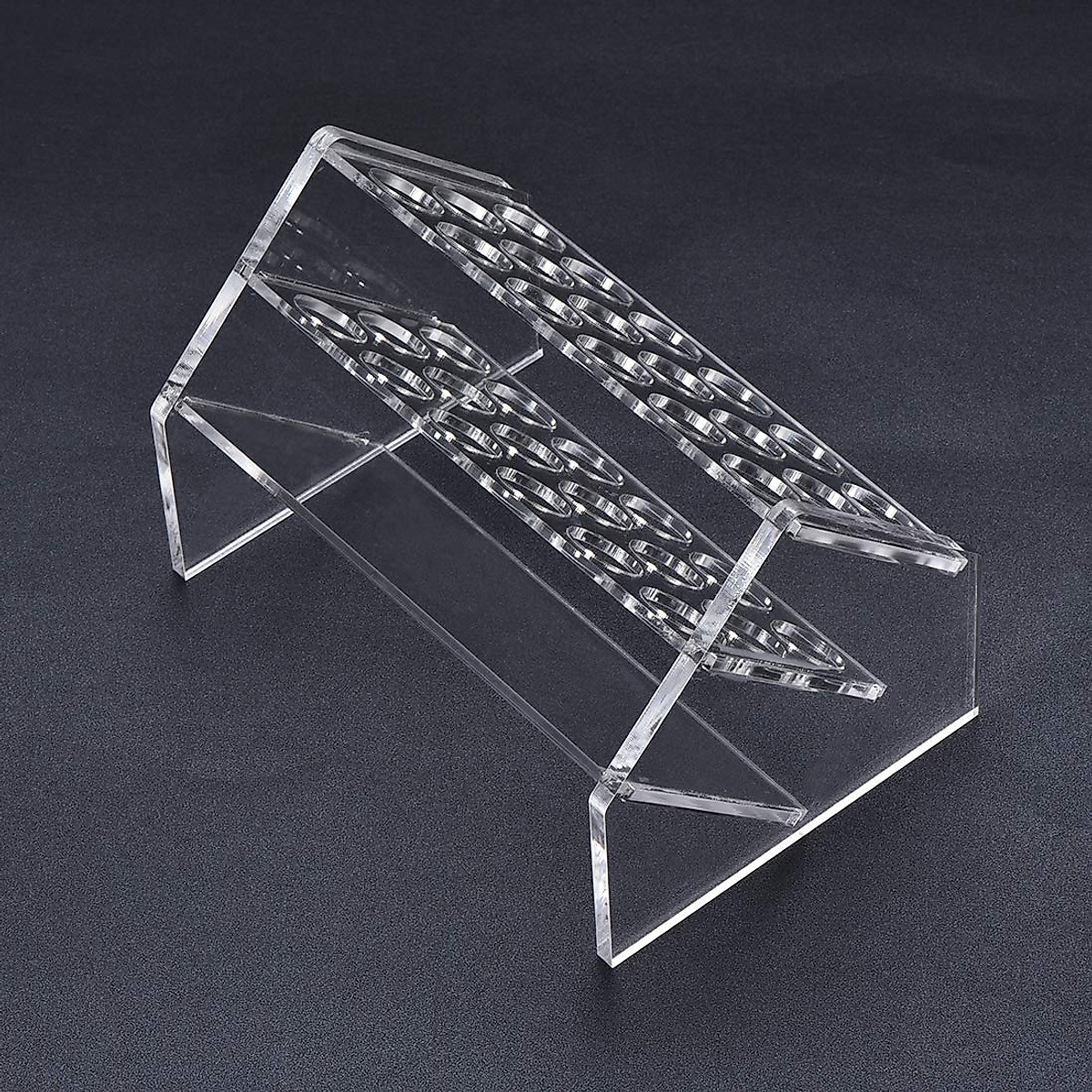 uxcell Slant Rack Acrylic Test Tube Holder 18 Wells for 10ml/15ml Centrifuge Tubes Clear