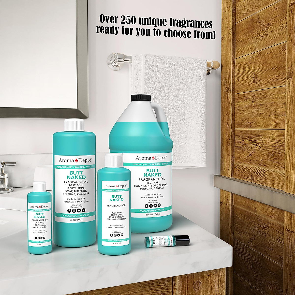 Aroma Depot 4 oz. Butt Naked TypeFragrance Oil I Perfume I Skin Oil I Scented Oil. DIY Projects Such as Candles, Bath Bombs, Body Butters, Creams & Lotions. for Diffuser, Burners, or Warmers.