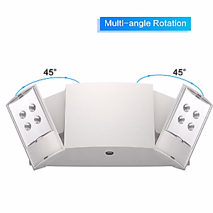 Sunco Lighting 1 Pack Emergency Lights, Commercial Emergency LED Flood Lights for Power Outages, Backup Battery (180 Minutes), Wall Mount, Hard Wired, 120-277VAC, Fire Resistant-Exit Lighting Set.