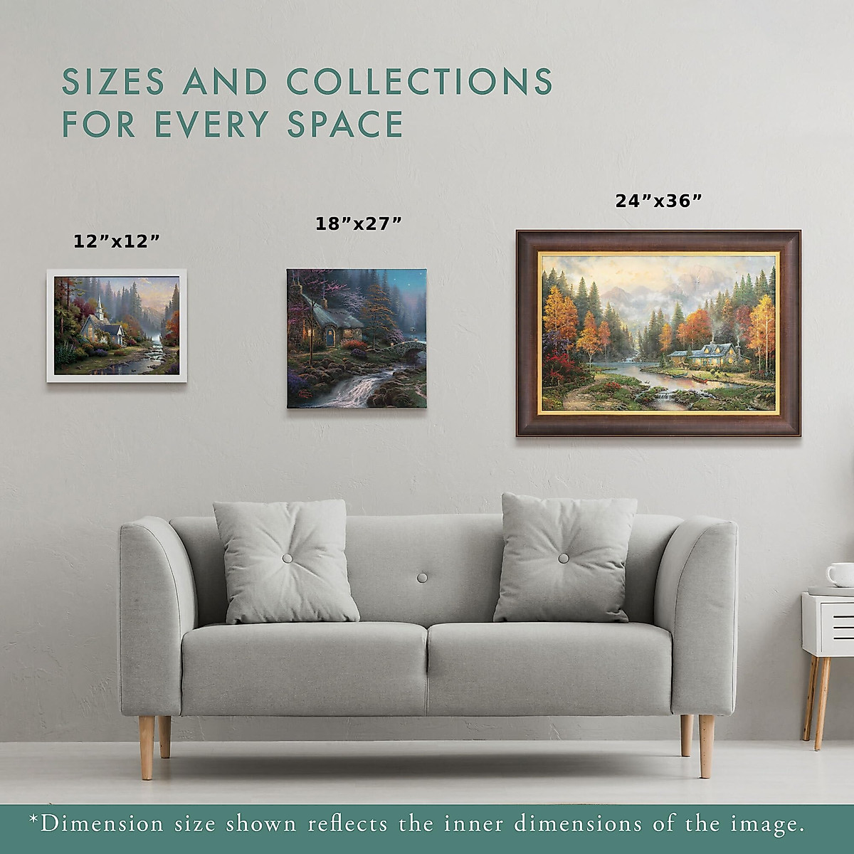 Thomas Kinkade Mickey and Minnie Sweetheart Campfire 8" x 10" Gallery Wrapped Canvas Art | Frameless Room Wall Art | Certificate of Authenticity Included