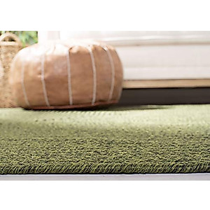 SAFAVIEH Braided Collection 2'6" x 4' Green BRD315A Handmade Country Cottage Reversible Accent Rug