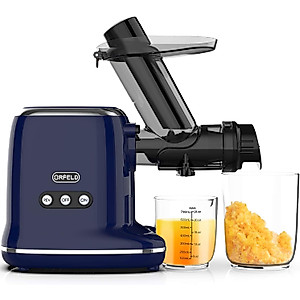 Generic Juicer Machines, Cold Press Juicer with 3 INCH Feed Chute, High Juice Yield, Whole Fruit Juicing Masticating Juicer for Nutrient Fruit and Vegetables, Pure Juice, Blue, ZM1513