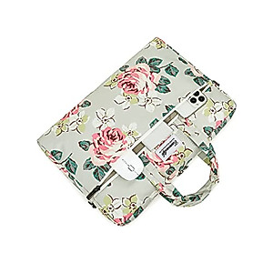 canvaslife Pattern 15 inch Canvas Waterproof Laptop Shoulder Messenger Bag for 14 inch to15.6 inch Laptop 15 Laptop Case (Pink rose)