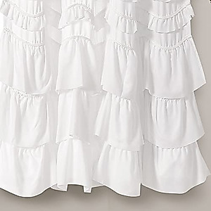 Lush Decor Kemmy Window Curtain Panel (Single), 63" Long x 52" Wide, White