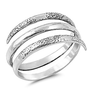 Open Spiral Thumb Unique Ring New .925 Sterling Silver Band Size 9