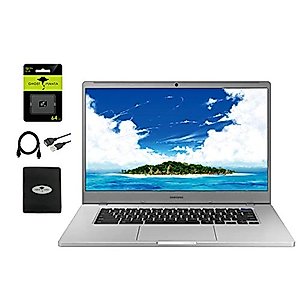 SAMSUNG Chromebook 4+ 15.6 FHD Laptop for Business and Student, Intel Celeron N4000, 4GB RAM, 32GB eMMC Gigabit, Wi-Fi, up to 10.5 Hours Battery Life, Chrome OS w/64GB Micro SD Card, GM Accessories
