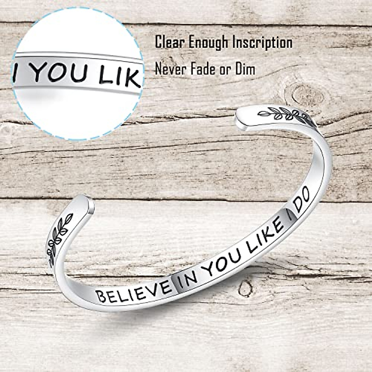 Believe in You Like I Do Bracelets for Teen Girls Women - Stocking Stuffers Christmas Gifts for Teenage Girls Women Teens 10 12 13 Year Old Girl Birthday Valentines Day Gift Idea Thinking of You Gifts
