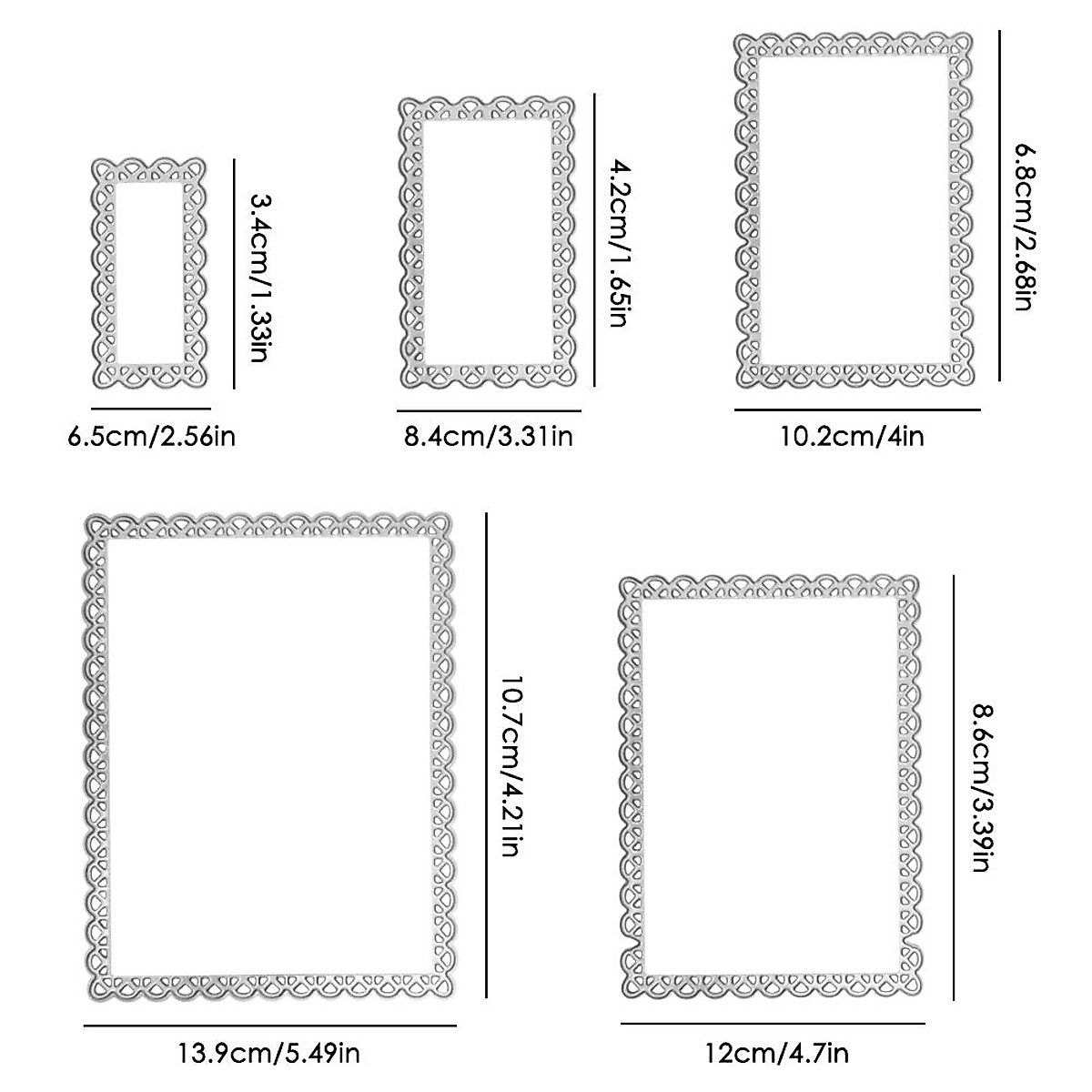 3 Sets Cuttting Dies for Card Making, FineGood Geometry Metal DIY Cutting Die Frames Die-cuts Stencils for Scrapbooking Album Decoration