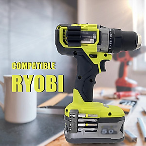 Magnetic 1/4-Inch Hex Bit Holders fit for Ryobi 18v Drill,Hex Screw Bit Storage on Side of Power Drill,Keep Bits Within Reach, Right Side