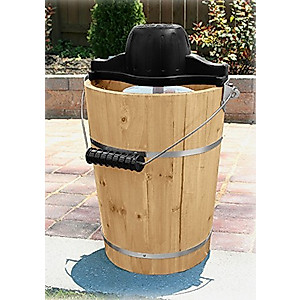 AMERIHOME ICM6C 6-Quart Old Fashion Ice Cream Maker,Brown