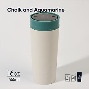 Circular & Co Reusable Coffee Cup - 16oz - 100% Leakproof Large Travel Mug - Made from Recycled Coffee Cups - Sustainble Coffee Tumbler - 360 Drinking - BPA Free - Dishwasher Safe